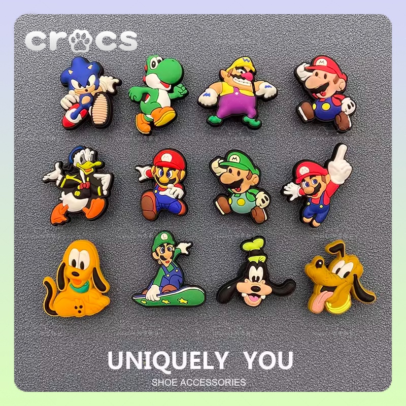 jibbitz for crocs set Mario Shoe Accessories Sonic Shoe Decoration ...