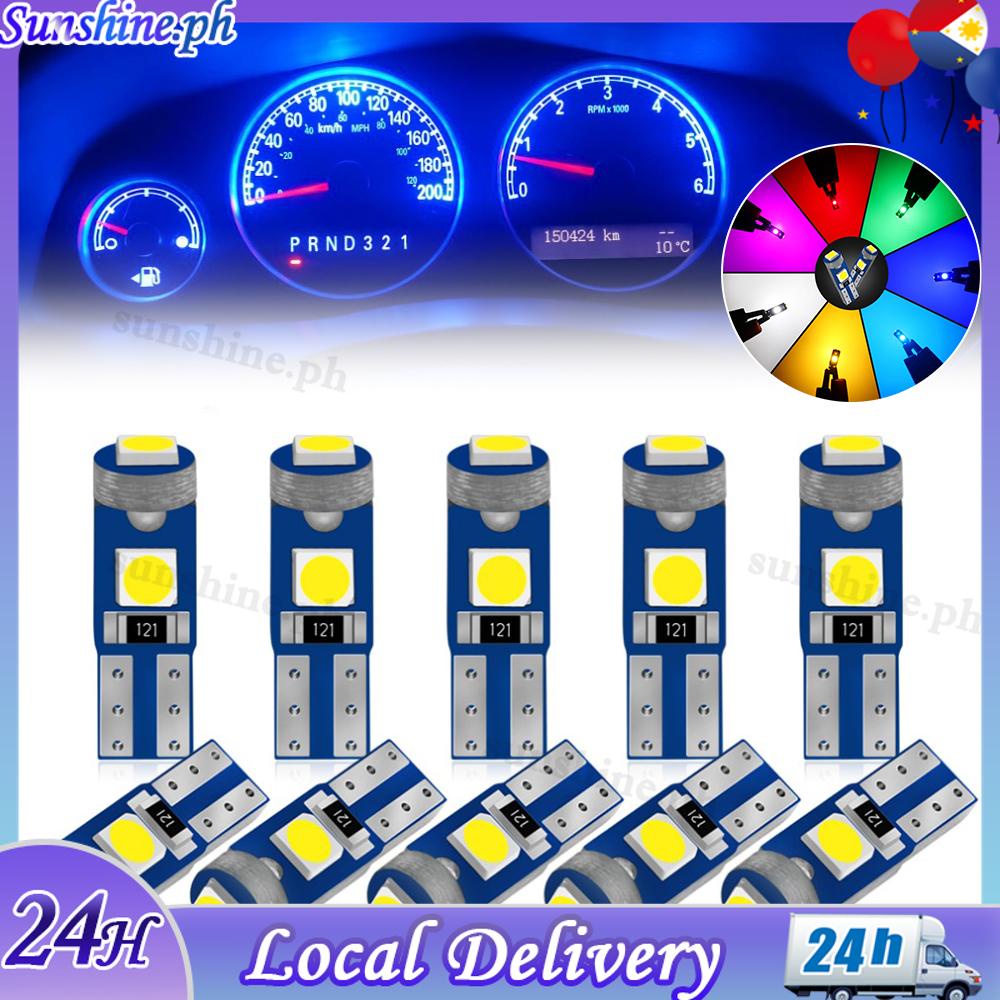 10PCS T5 Led Bulb 3smd 3030 W3W W1.2W Led Canbus Car Interior Lights Dashboard Warming Indicator ...