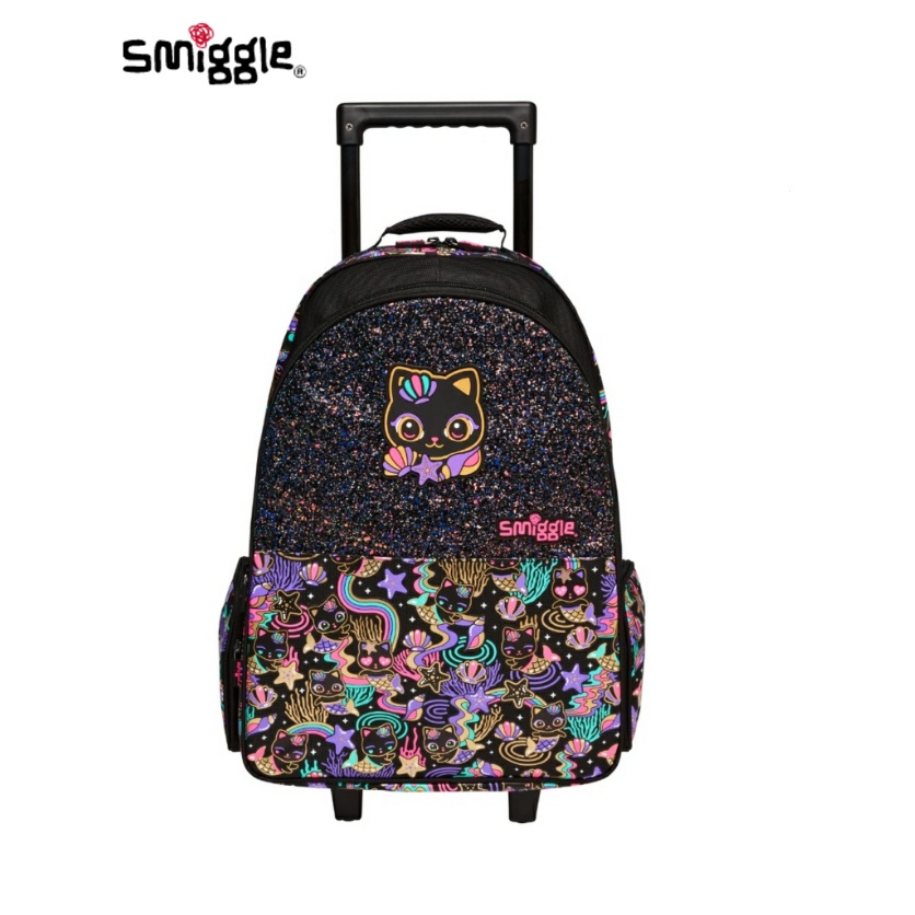 Smiggle Black Cat Trolley School Bag, Big Promotion Price | Shopee ...