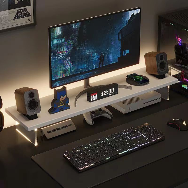 Acrylic Computer Stand 80cm Monitor Stand Riser Keyboard Storage PC ...