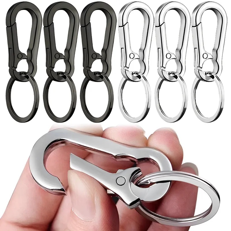 Hanging Keychain Anti-lost Waist Belt Clip Stainless Steel Gourd Buckle ...