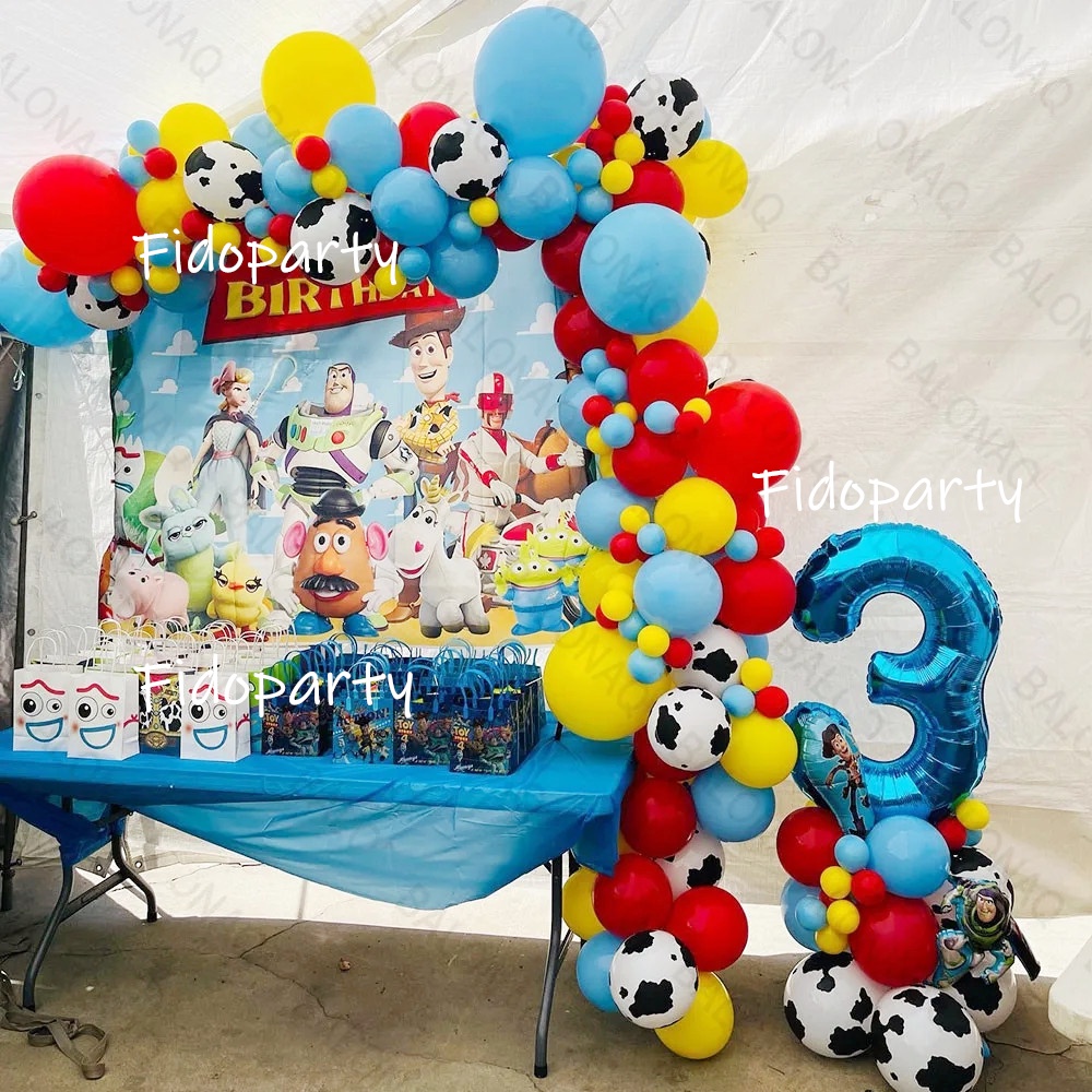 Jungle Safari Animal Theme Balloon Chain 32"Blue Number Balloon Cow ...