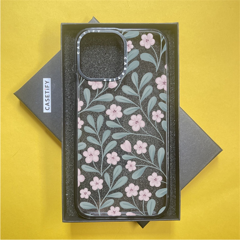 CASETiFY X Floret Magnetic suction Black Edge Clear Sideband Font ...