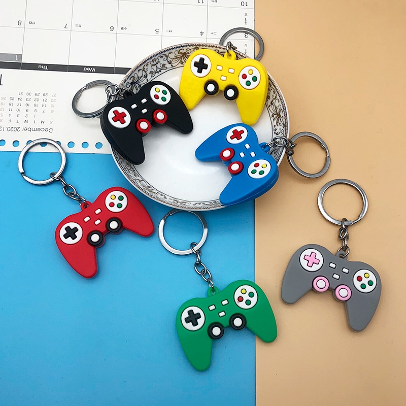 Cute Cartoon Game Joystick Gamepad Keychains Mini PVC Game Machine Key ...