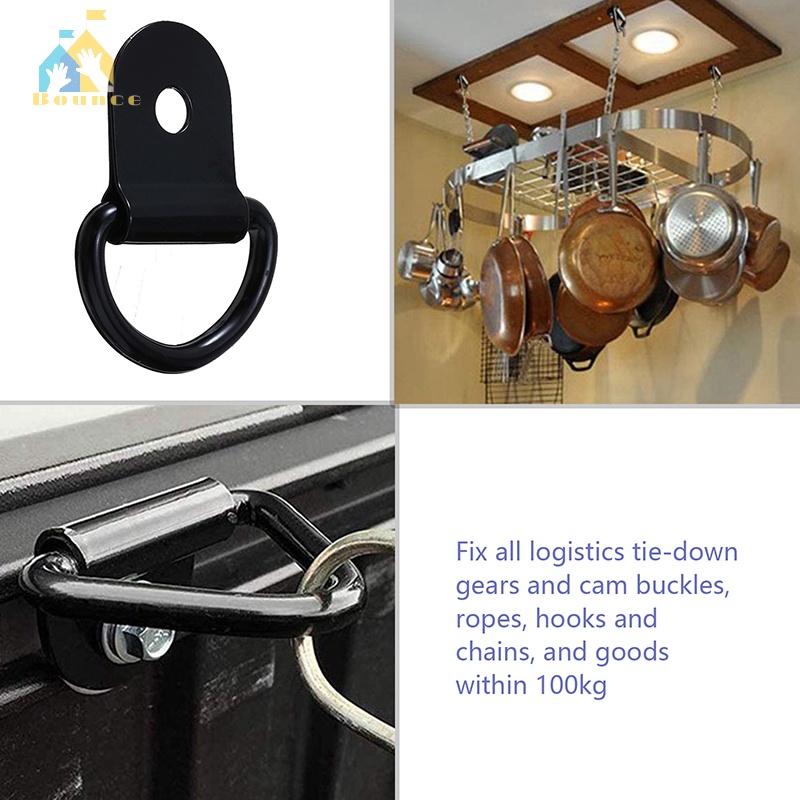 Bounce 10pcs Stainless Steel D Shape Pull Hook Tie Down Anchors Ring ...