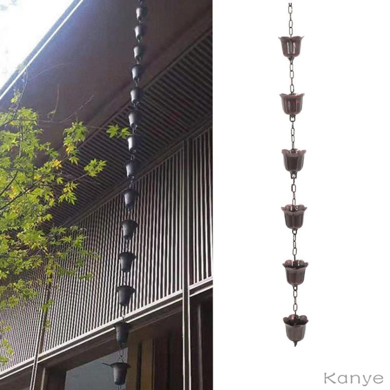 [KY] Metal Rain Chains Bell 100cm Garden Rainwater Diverter for ...