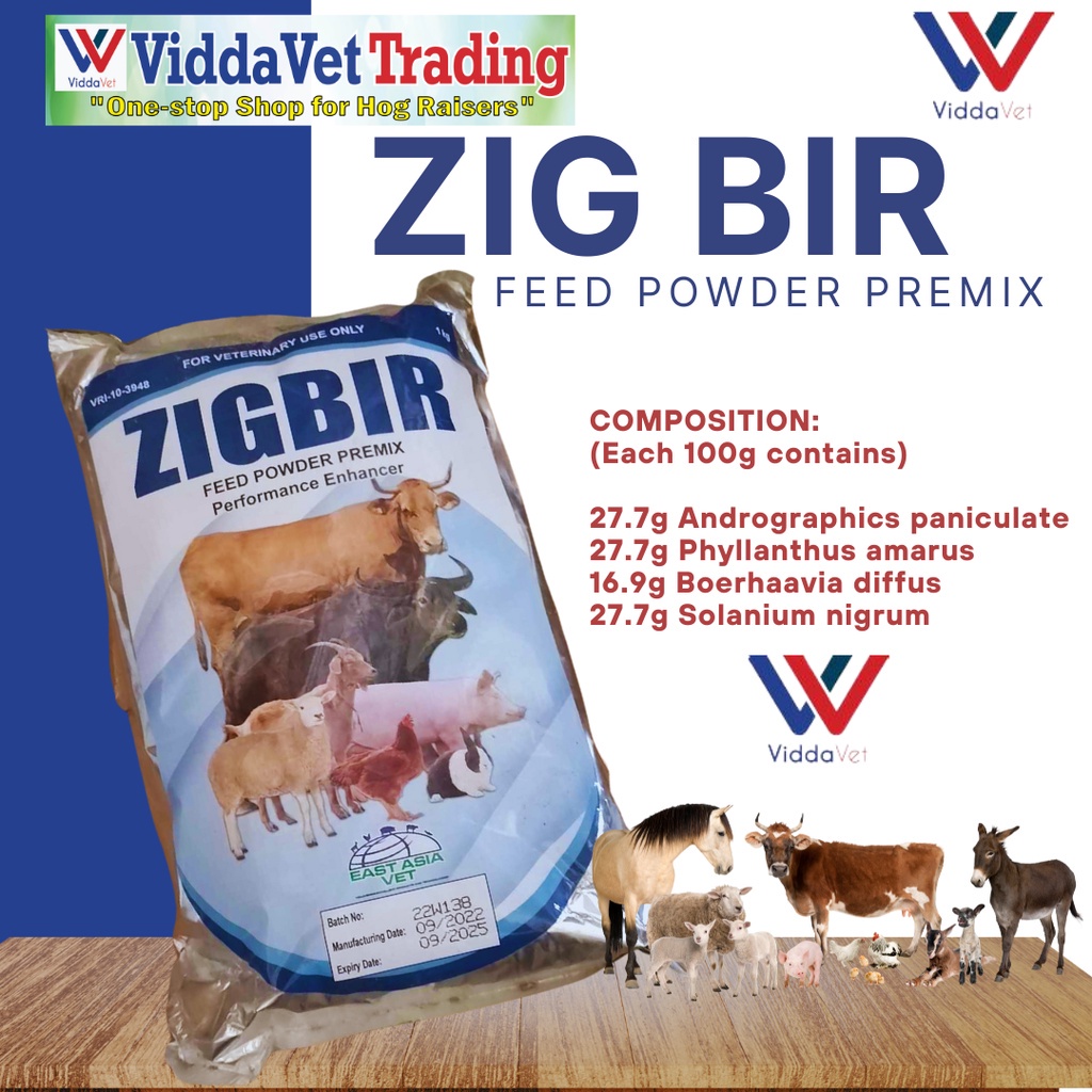 ZIGBIR 1kg Feed powder Premix Performance Enhancer for livestock animals poultry | Shopee ...