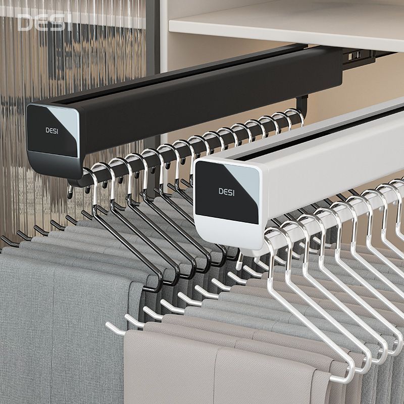 Built-in slide rails hangers Telescopic Slide Wardrobe Built-In ...