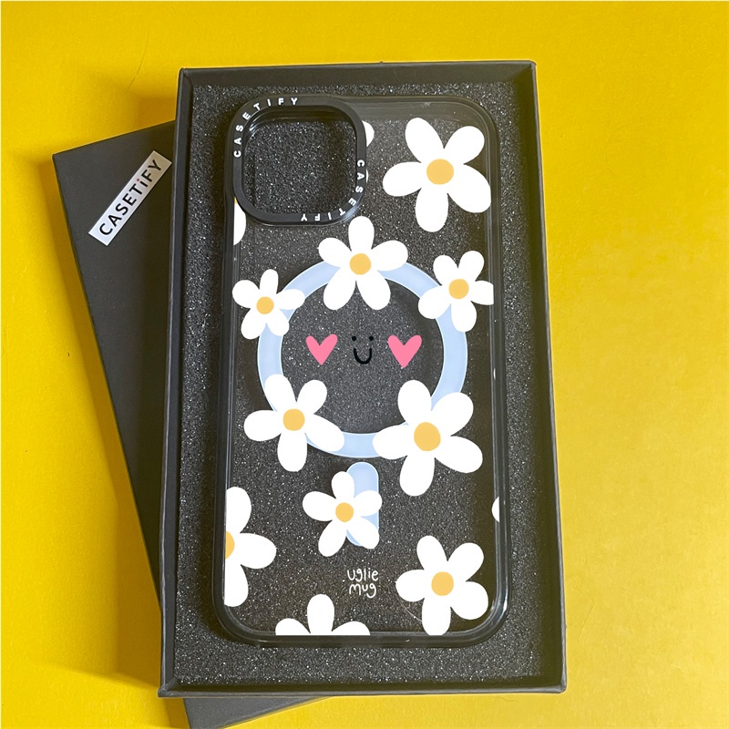 CASETiFY X Uglie Mug Bloom Magnetic suction Black Edge Clear Sideband ...