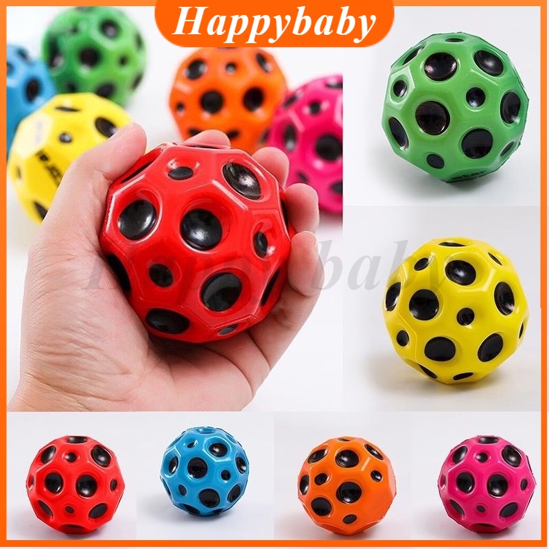 High Resilience Hole Ball Soft Bouncy Ball Anti-fall Moon Shape Porous ...