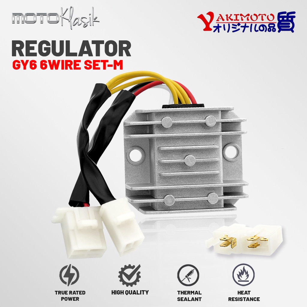 YAKIMOTO REGULATOR / RECTIFIER 6PINS / 6 WIRES FOR HONDA GY6 MOTORCYCLE ...