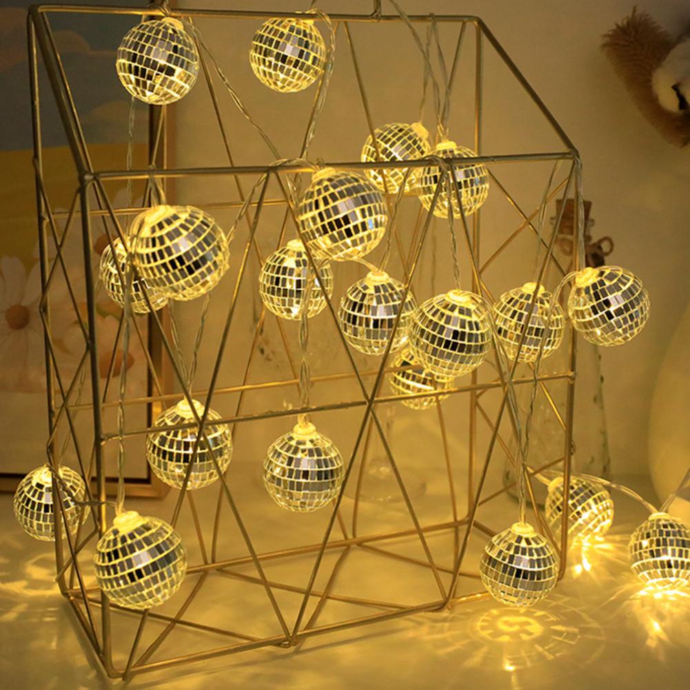 3M 20LED Mirror Disco Ball Fairy Light Battery Powered Glass Ball ...