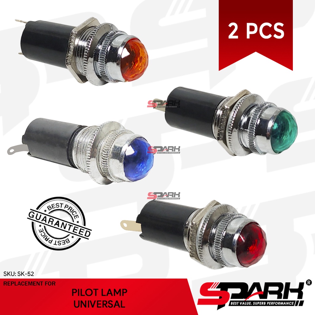 (2 PCS) Pilot Lamp Screw Mountig 16mm 12V Old Style Indicator Lamp ...