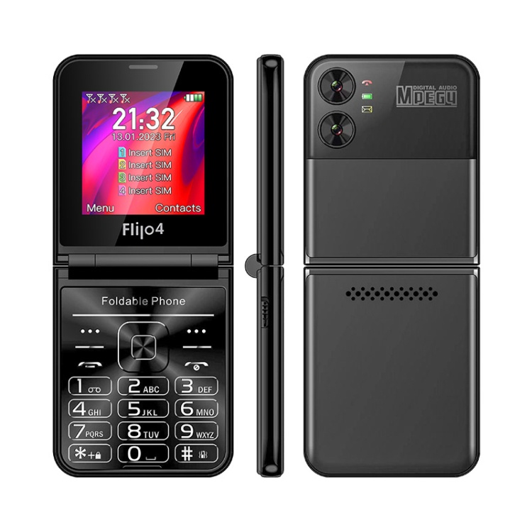 UNIWA F265 Flip Style Phone, 2.55 inch Mediatek MT6261D, FM, 4 SIM ...