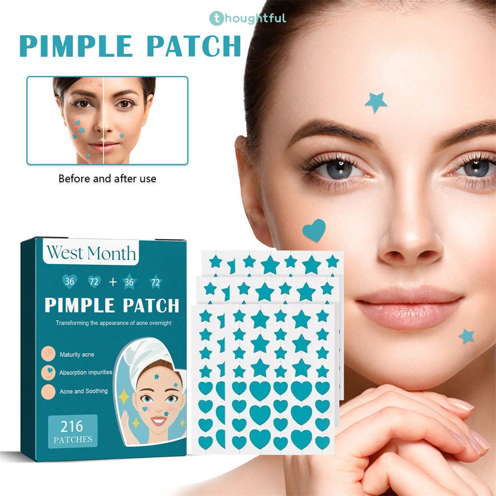 216PCS West Month Hydrocolloid Acne Patch Removal Pimple Patch Pimple ...