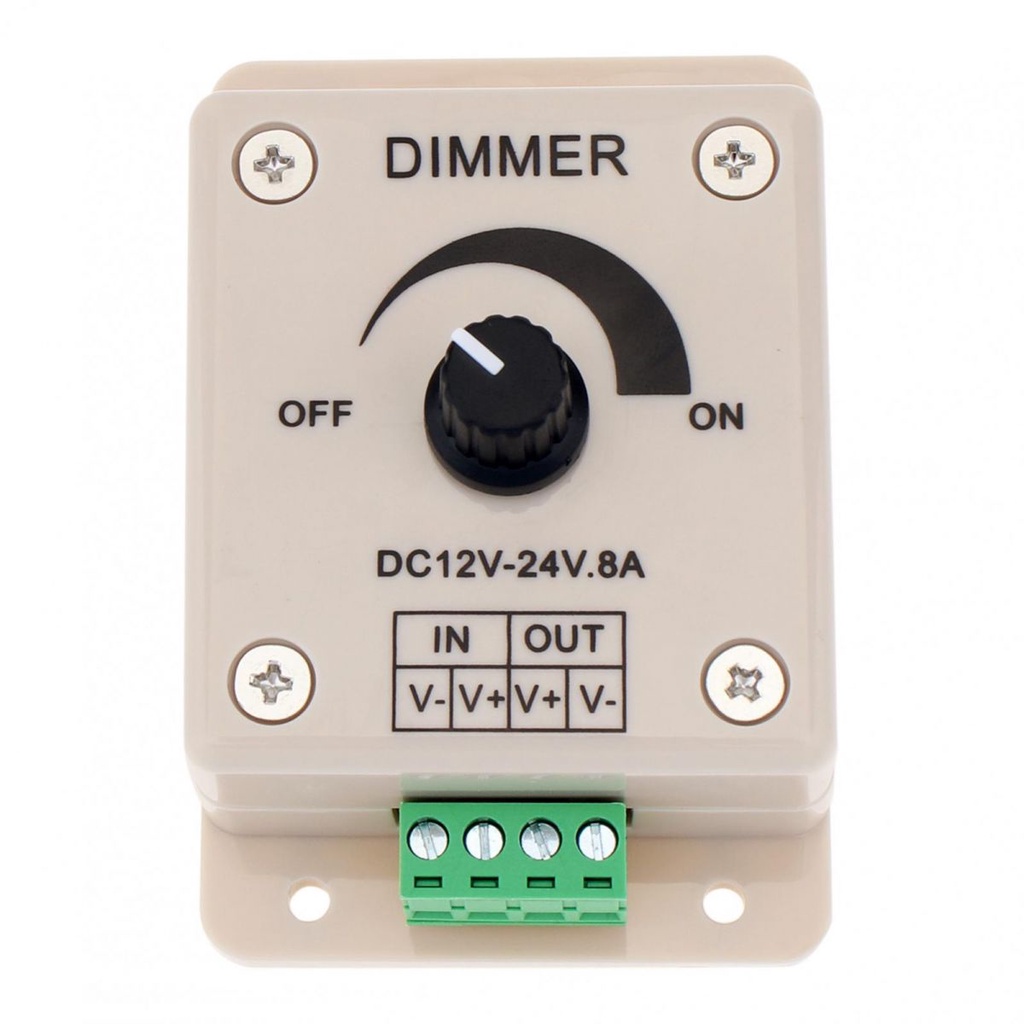 DC12 - 24V 8A PWM Stepless Dimming Controller for LED Lights / Ribbon ...