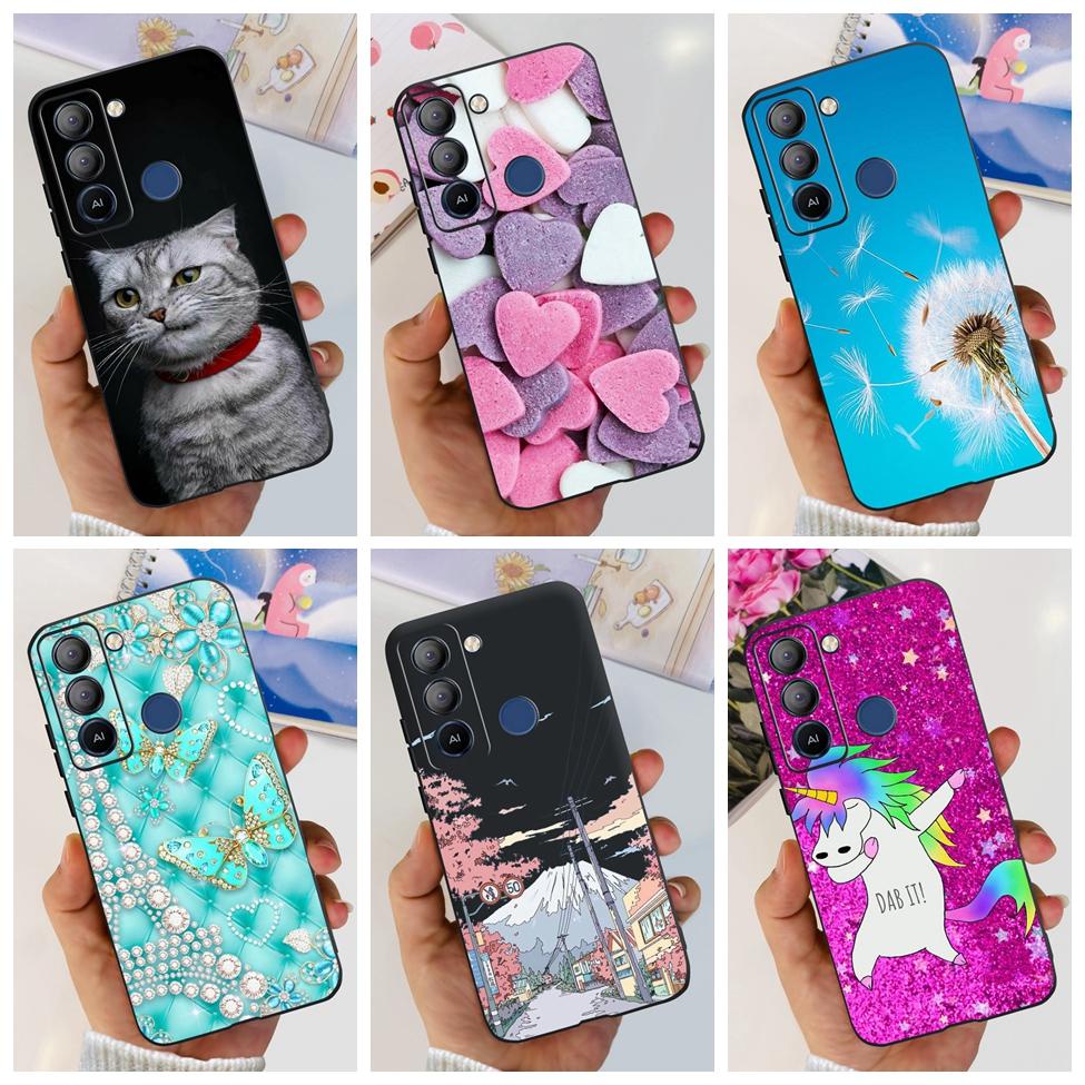 Tecno Pop 5 LTE Case BD4 BD4a Aesthetic Fashion Cute Cat Flowers ...