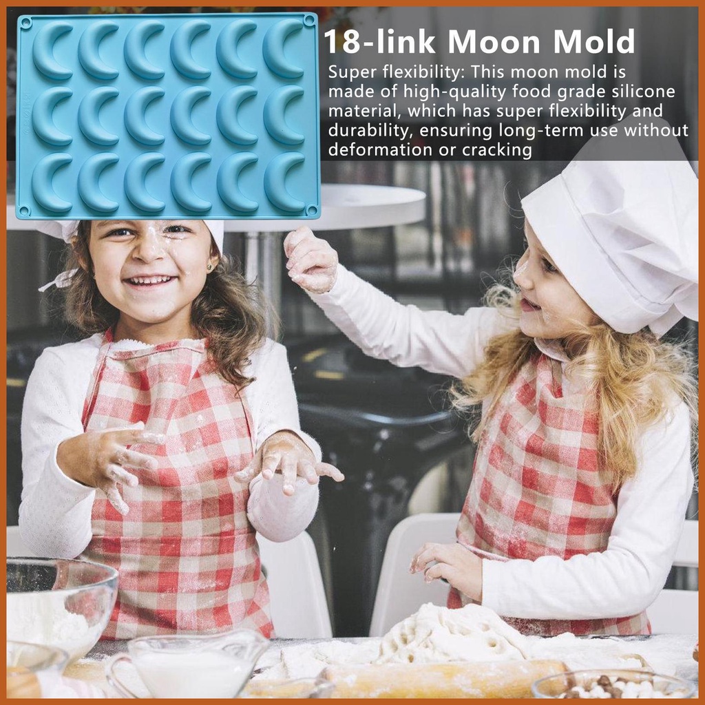 Moon Silicone Mold 18 Cavity Crescent Pudding Jelly Baking Mold Candy ...