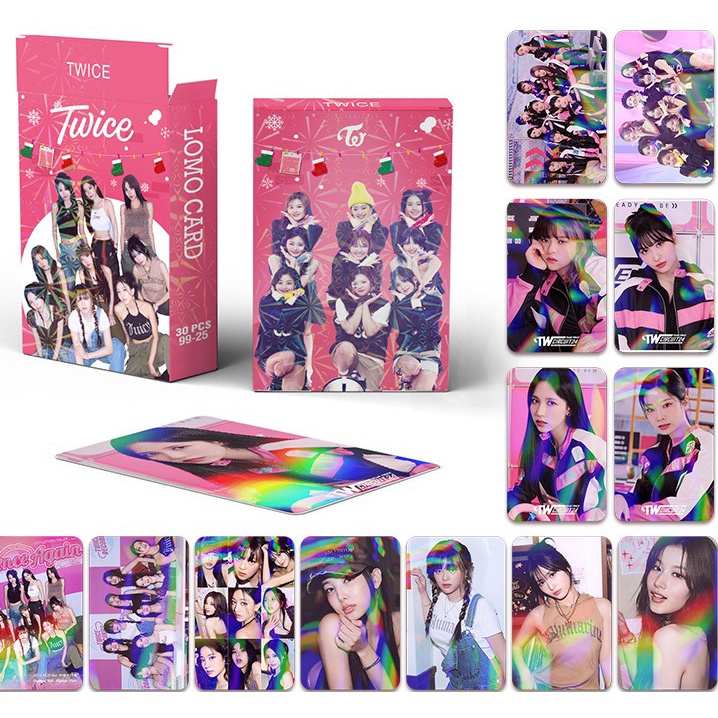30Pcs TWICE Laser Hologram Lomo Cards HOLOGRAPHIC Photocards Nayeon Jeongyeon Momo Sana Jihyo ...