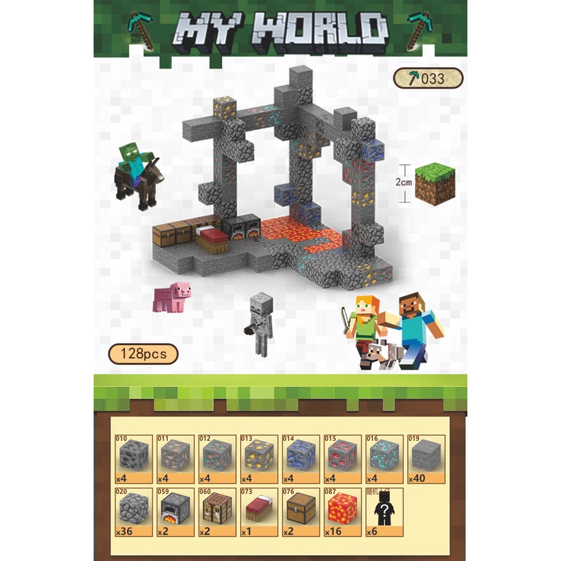 Minecraft Magnetic Cube Puzzle Minifigure Assembly Game Merchandise ...