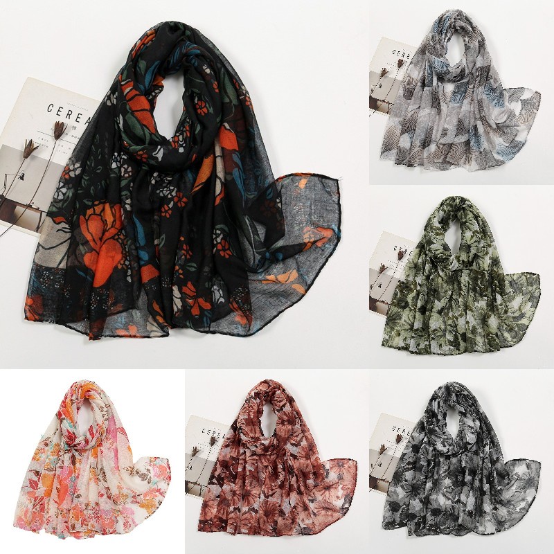 Tudung Printed Shawl Cotton High Quality Muslimah Hijab Fashion Ladies ...
