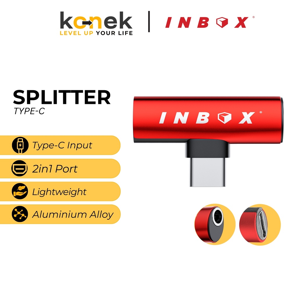 Inbox Converter Splitter Type C 2in1 Audio Jack 3.5mm Android | Shopee ...