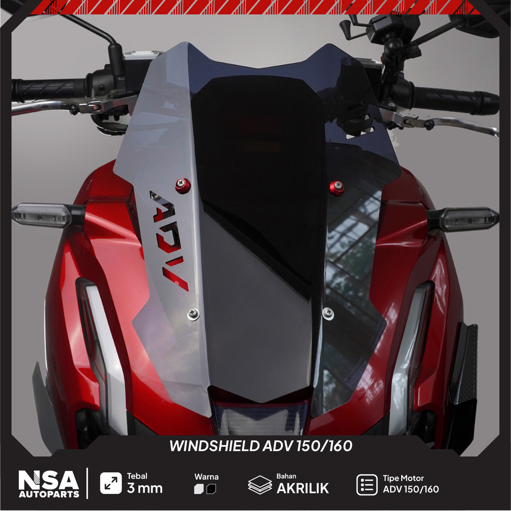 HITAM Windshield ADV 150 160 VISOR ADV 150 160 WINDSHIELD ADV 160 150 ...