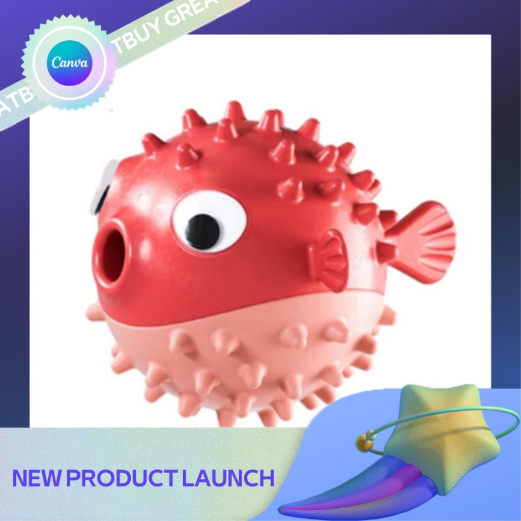 Dog Leakage Food Ball Fish Shape Molar Bite Resistant Toys Dog Teeth ...