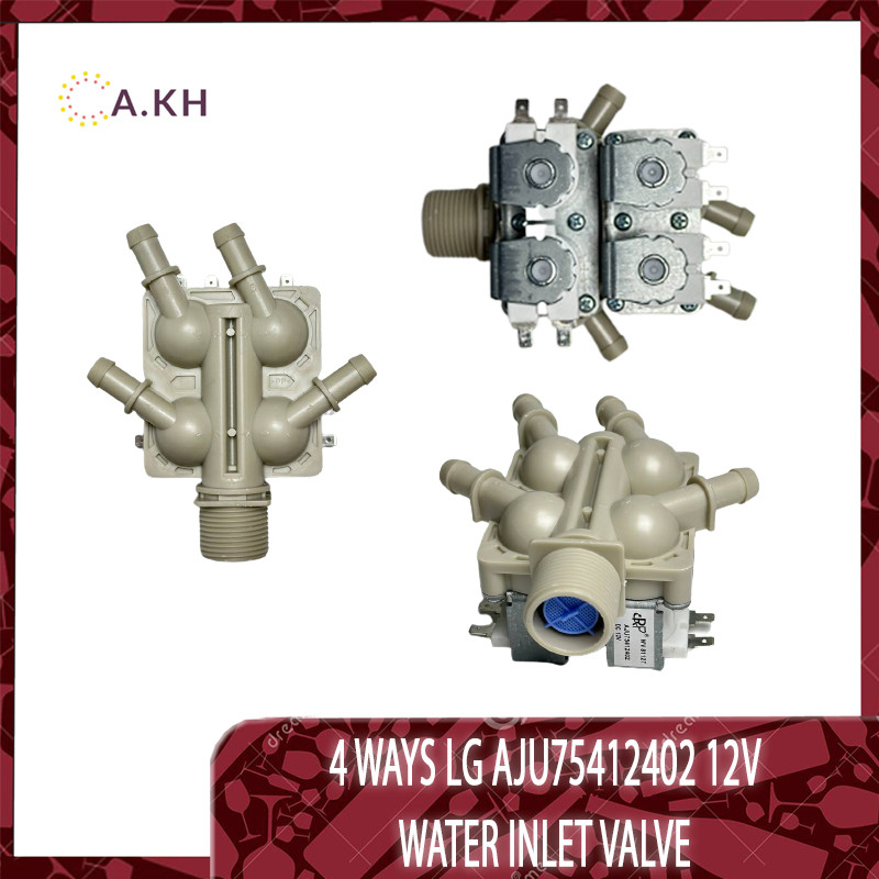 4 WAYS AJU75412402 12V WATER INLET VALVE FOR LG FRONT LOAD WASHER AND ...