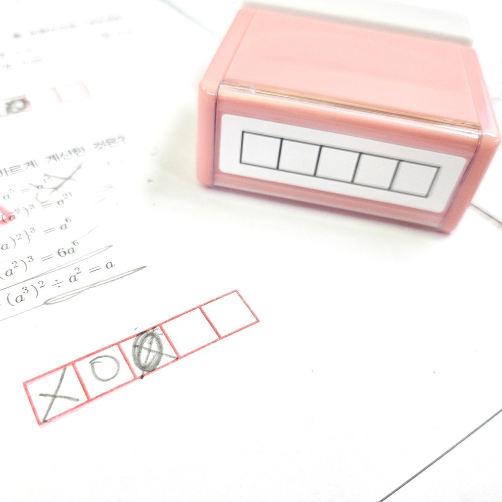 Teacher 5 Grid Seal Square Stamp Blank Grid Correction Mathematics 7mm ...