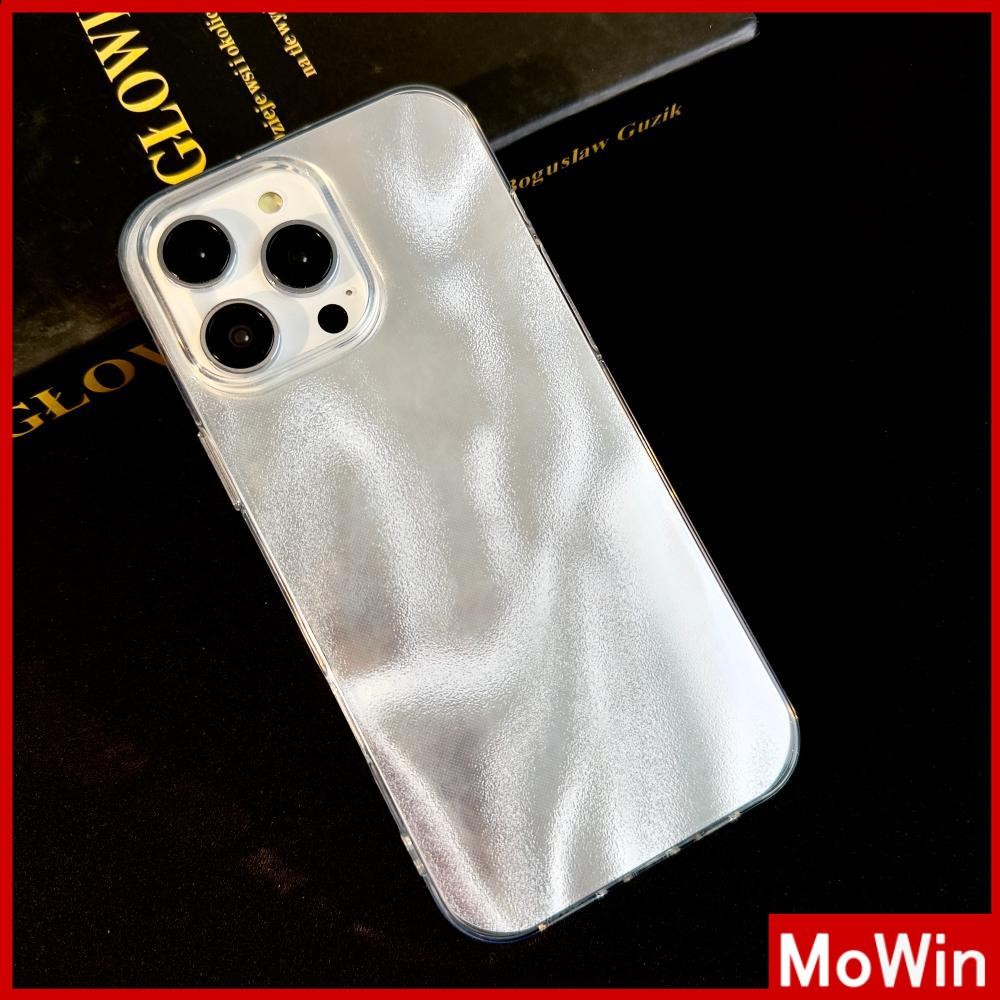 Mowin - For iPhone 16 11 Pro Max iPhone Case Silver Feather Luxury Holographic Laser Clear Case ...