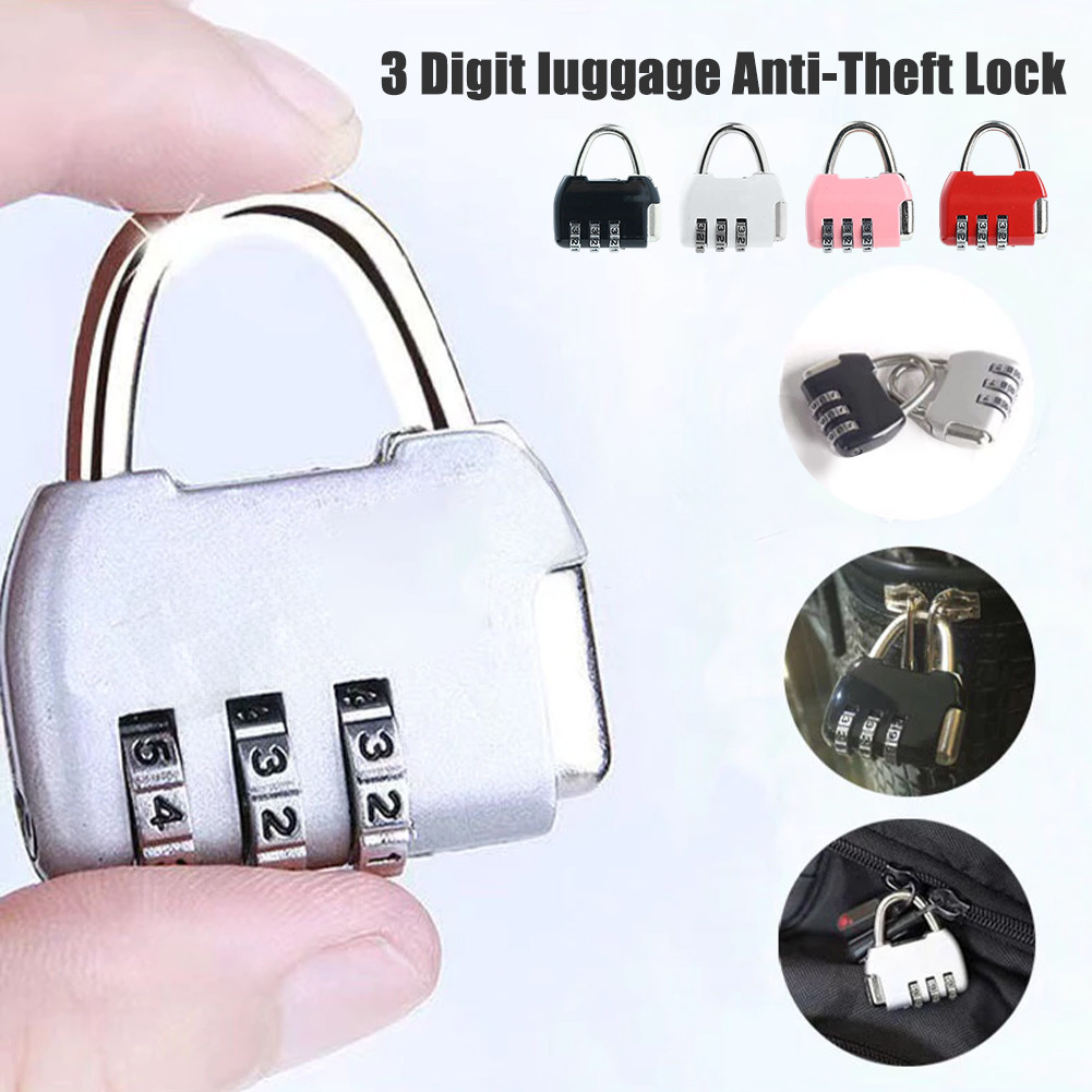 Mini 3Digit Padlock Digit Combination Lock Drawer Lock Suitcase Luggage ...