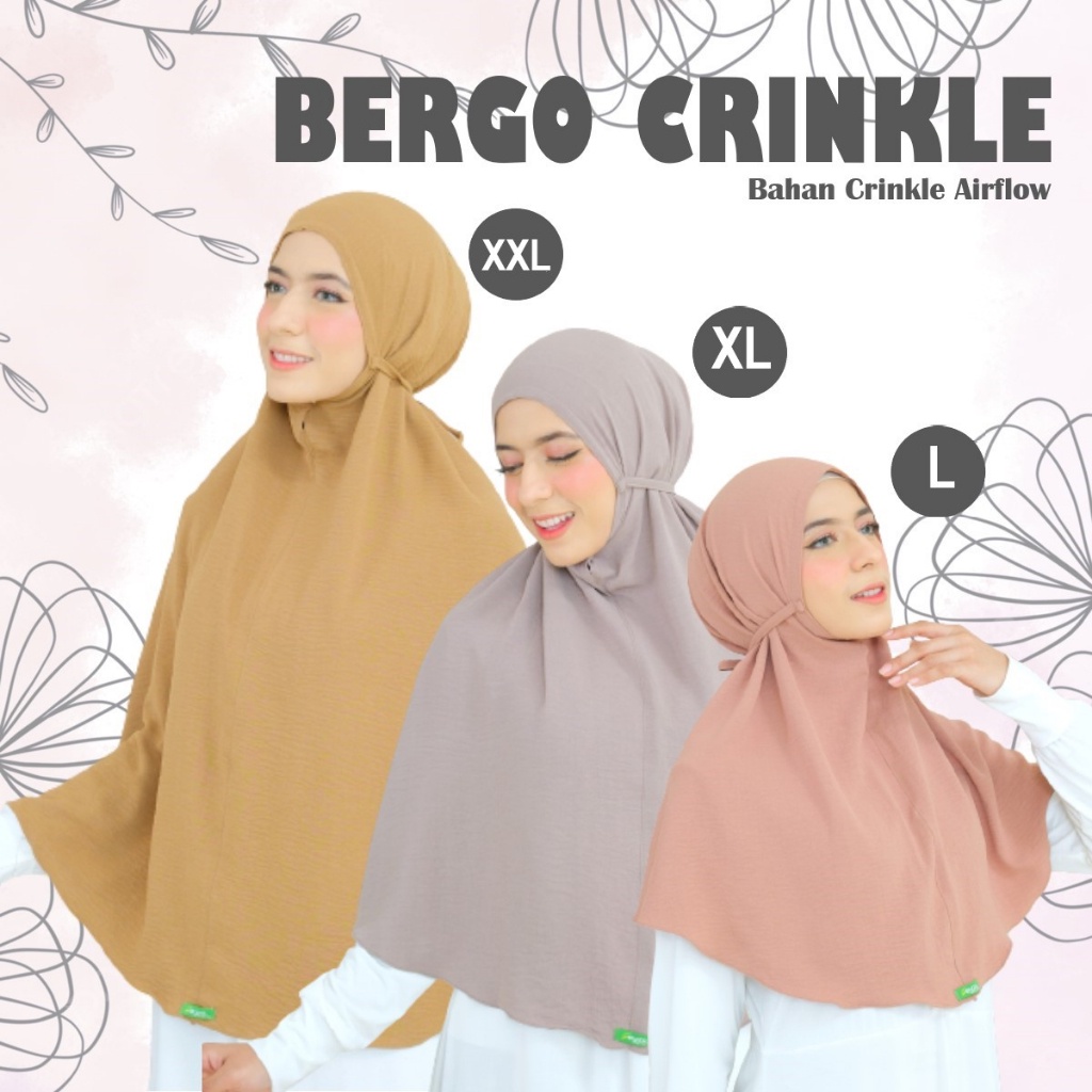 Instant Hijab Bergo Maryam Crinkle Airflow Full Size | Hijab Bergo ...