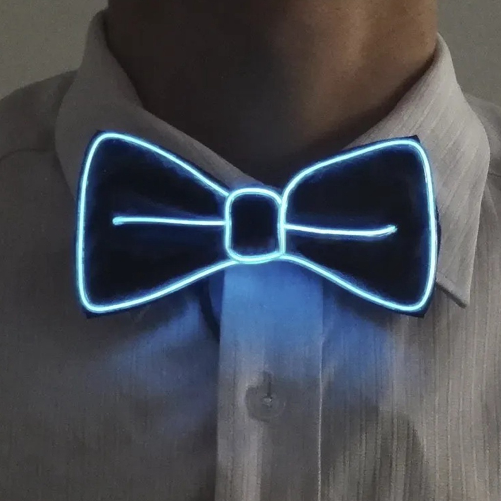 Led Light Up Bow Tie Neon Necktie Nightlife Men's Glow in the Dark ...