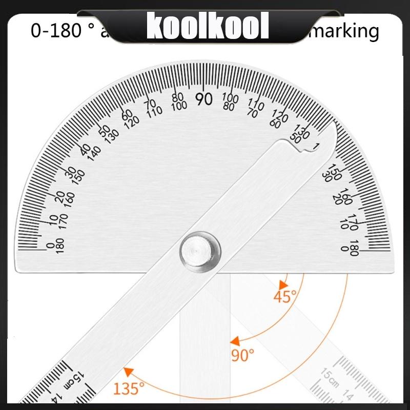 Kool Versatile Stainless Steel Angles Ruler Convenient 0-180 Degree ...