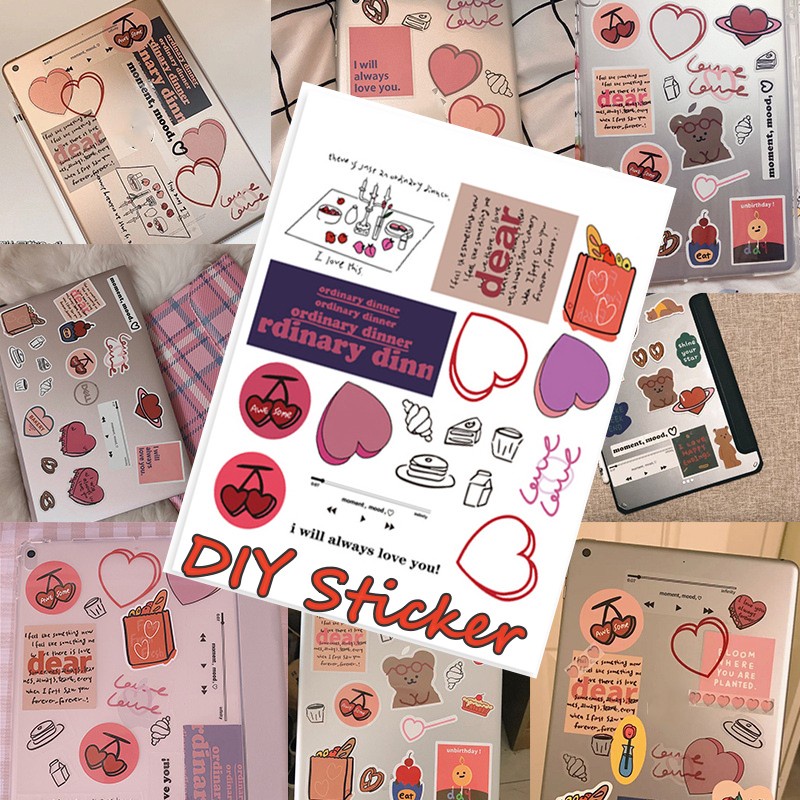 10PC DIY Sticker Cherry Love Food Sticker TikTok Same Stickers For ...