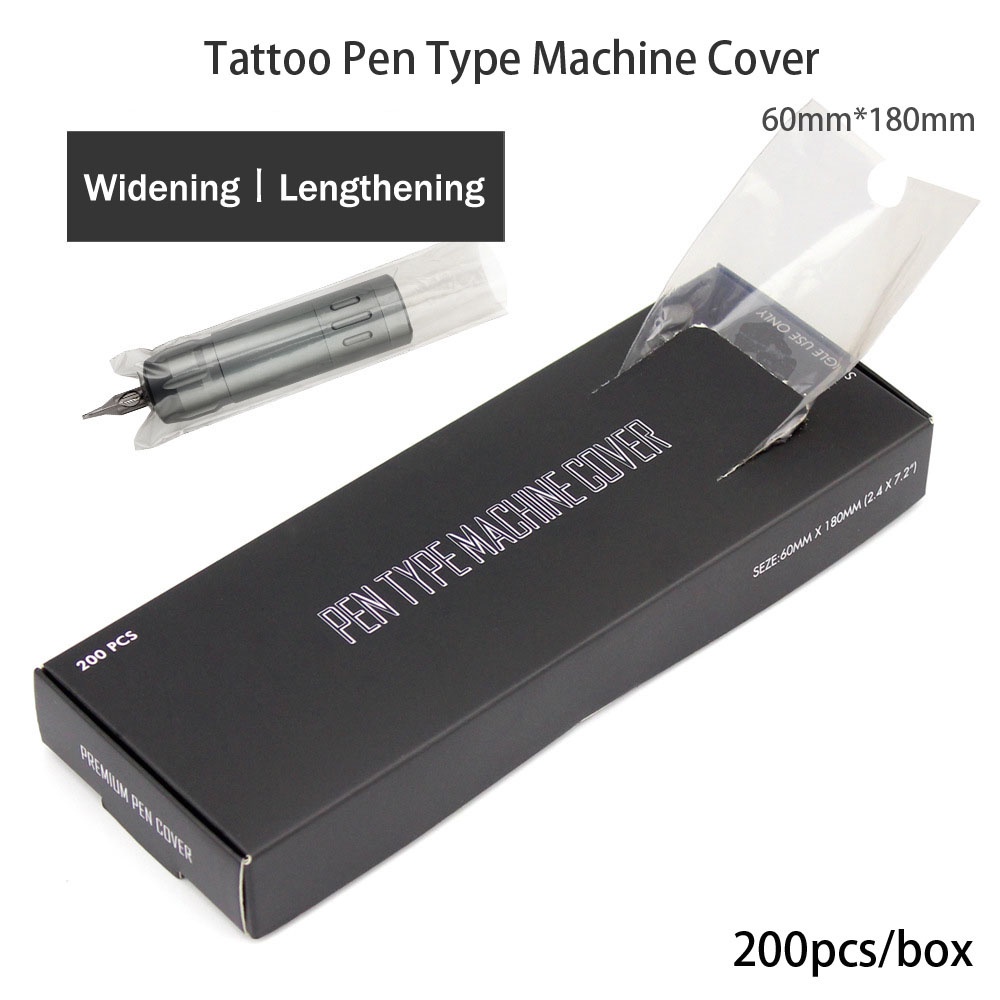 Widening and Lengthening Tattoo Pen Machine Sleeve Bag Supply 200pcs ...