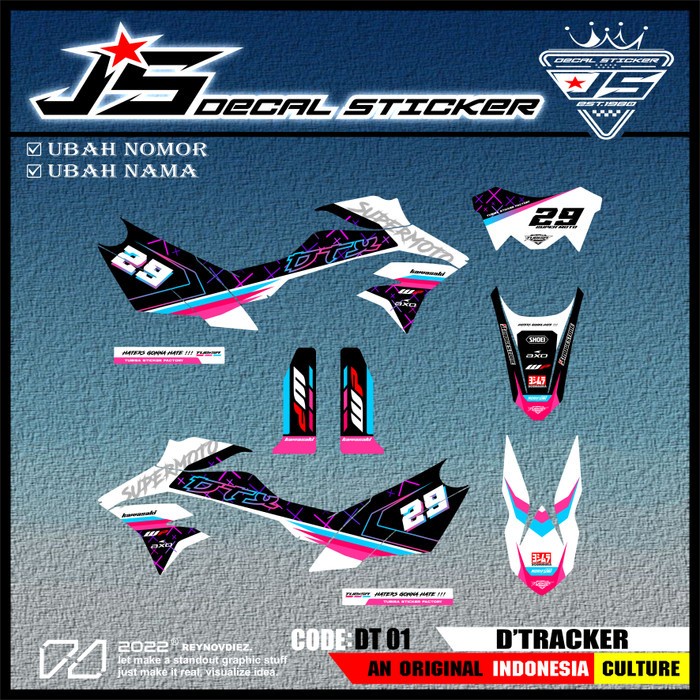 Klx DTRACKER Striping Sticker - Can REQUEST NAME/NUMBER. Dt01 | Shopee ...