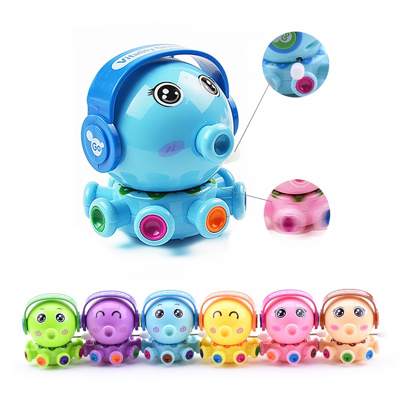 Kids Toys Funny Clockwork Octopus Toy Running Turn Around No-batteries ...