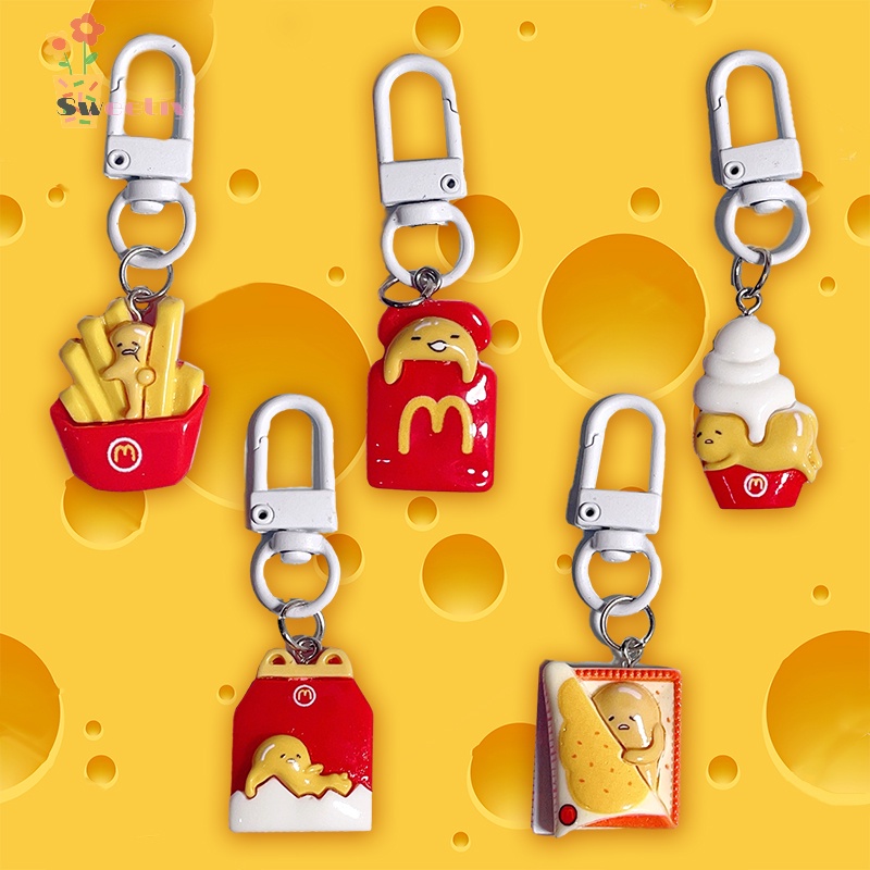 Sweetiy> Cartoon Food Key Chain Cute Fries Ice Cream Toast Doll Pendant ...