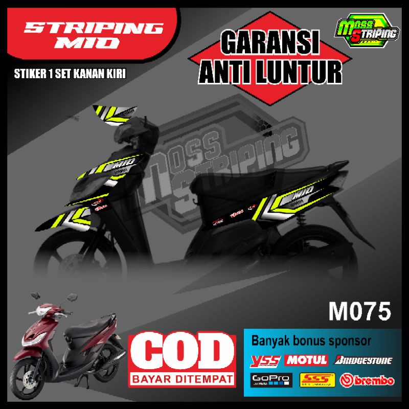 Striping Trim decal Sticker Mio Smile Mio Sporty Mio 110 2004 2005 2006 ...