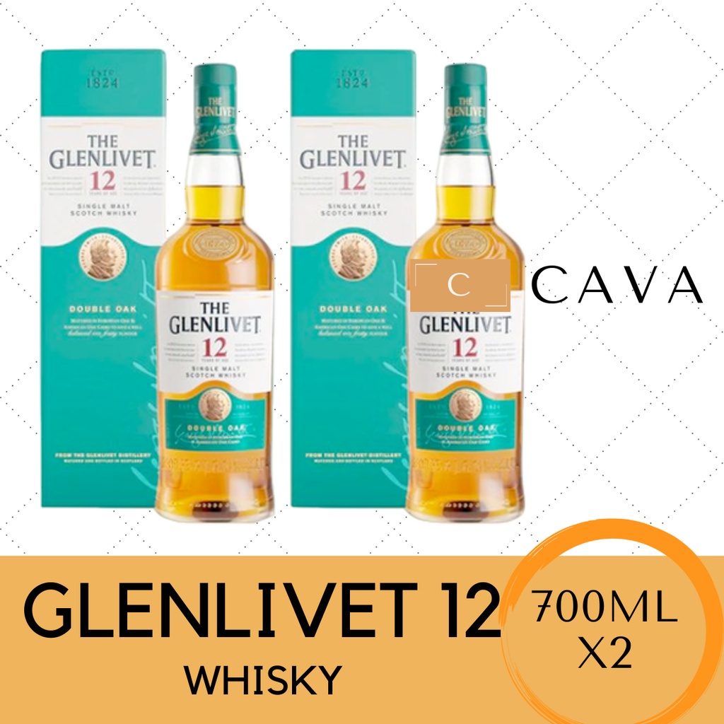 The Glenlivet 12 Years Old Double Oak Single Malt Scotch Whisky 700ml (2 BOTTLES) | Shopee ...
