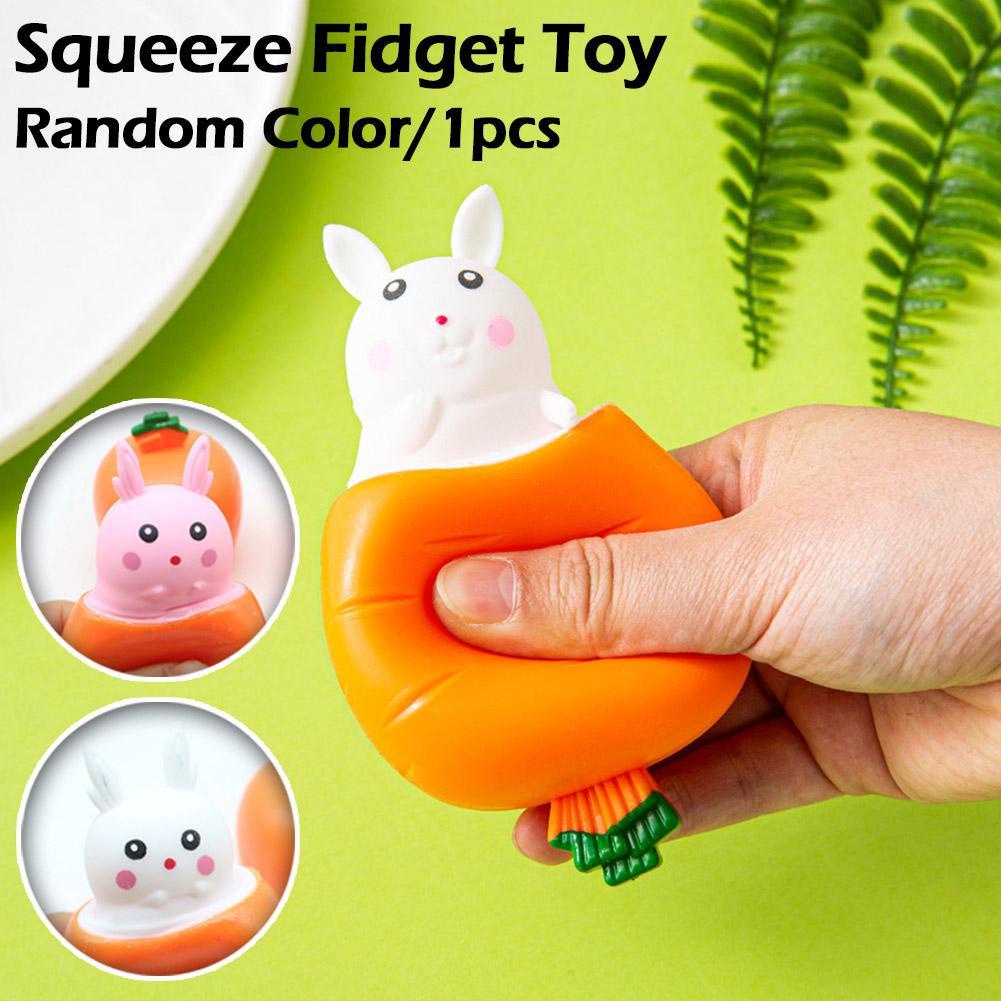Squeeze Fidget Toy Soft TPR Decompression Toy Carrot Rabbit Squeeze Toy ...
