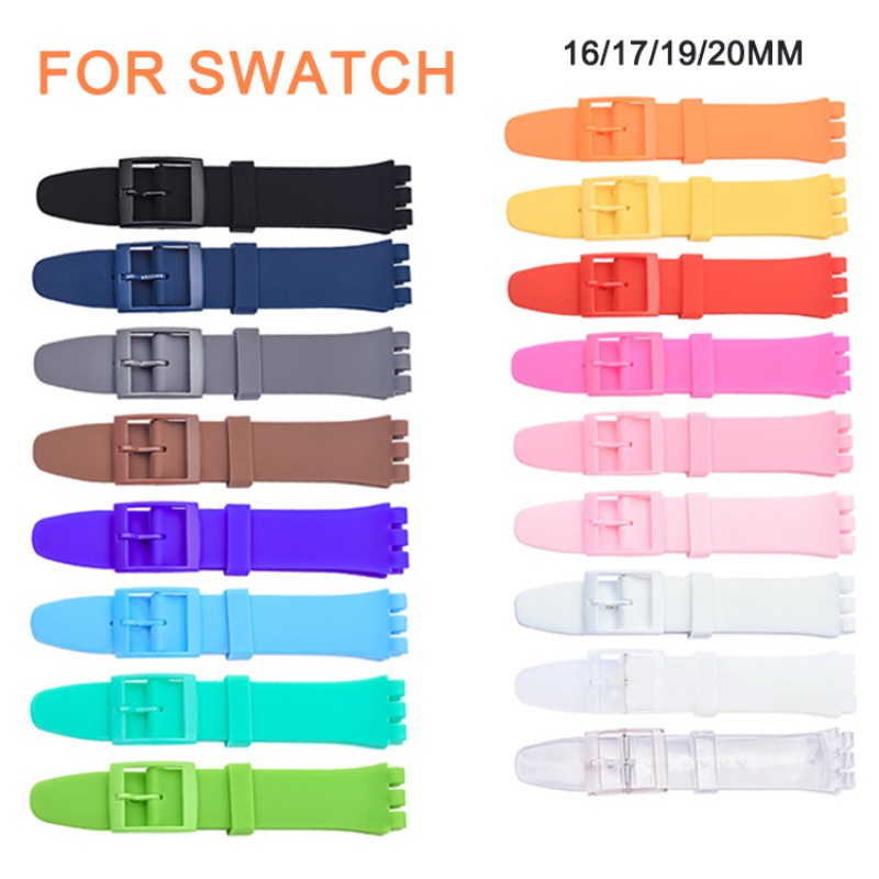 Colorful Rubber Strap for Swatch Watch Band 16mm 17mm 19mm 20mm ...