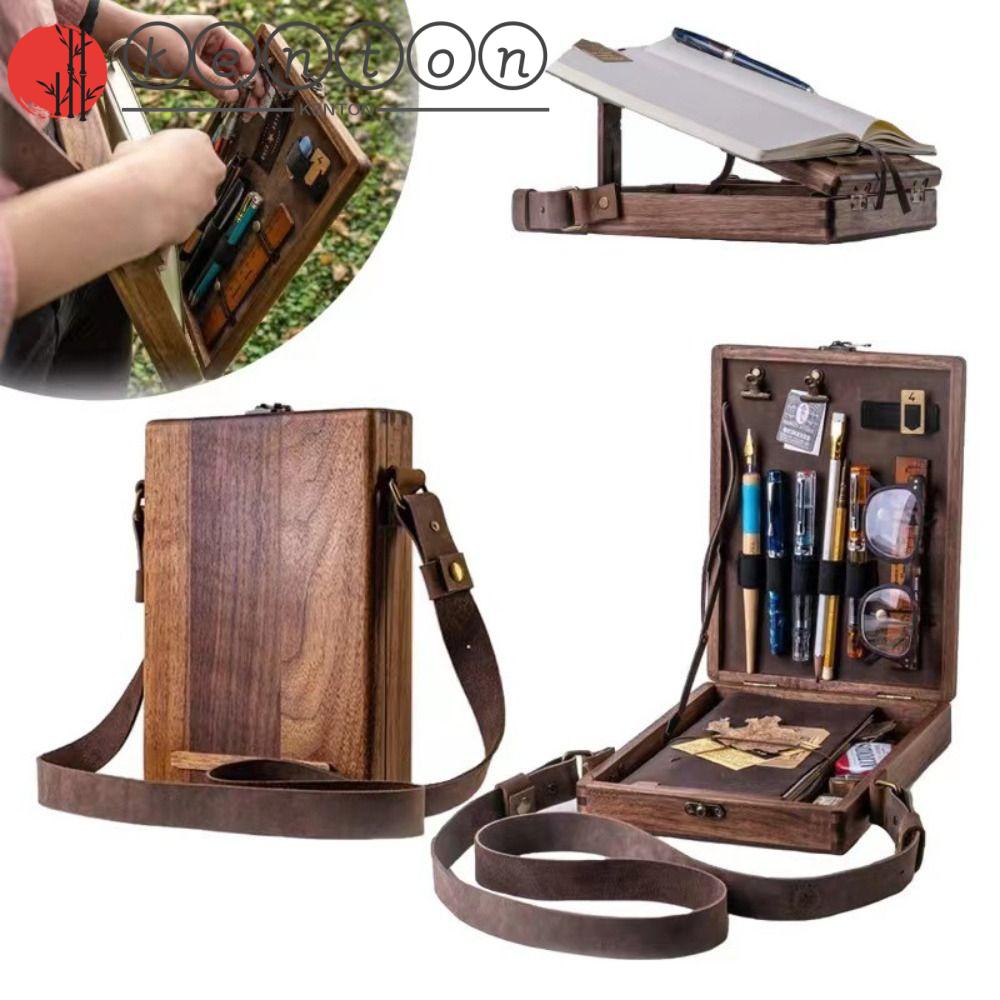 KENTON Writers Messenger Wood Box, Wooden Handmade Artist Tool Bag ...