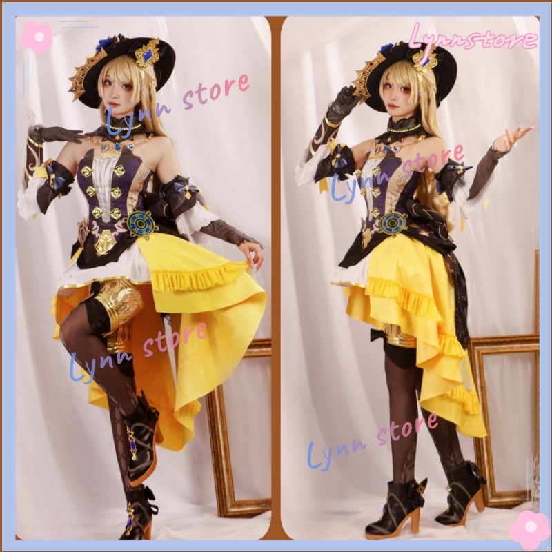 GENSHIN IMPACT Navia Cosplay Costume Wig Hat Ear Clip Accessory Set ...