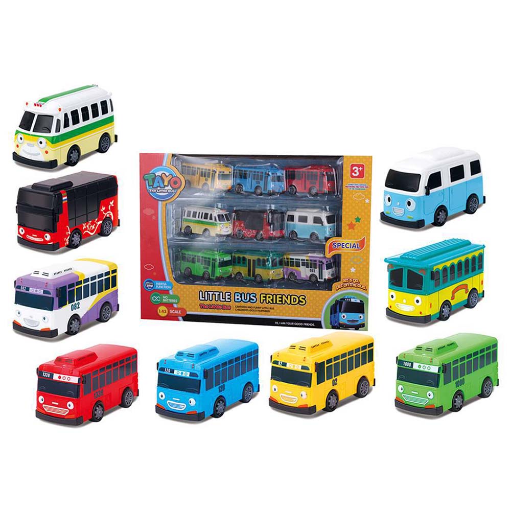 9pcs Little Bus TAYO FRIENDS Special Mini Bus Models Toys Set Gifts for ...