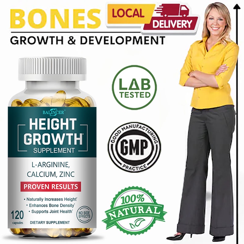 Bone Growth Booster Supplement Naturally Increases Height, Improves Bone Density and Supports ...