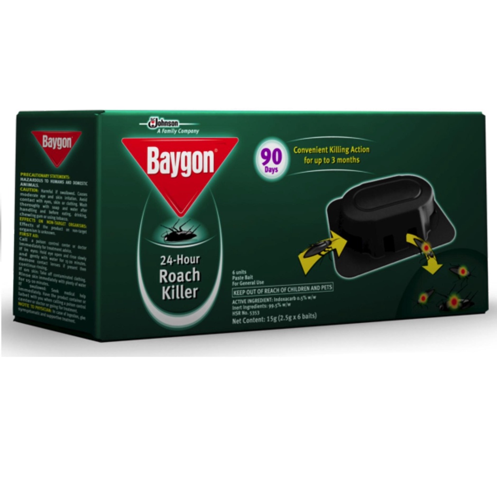 Baygon 24-Hour Roach Killer 2.5g x 6 Baits r#_m 4$sI | Shopee Philippines
