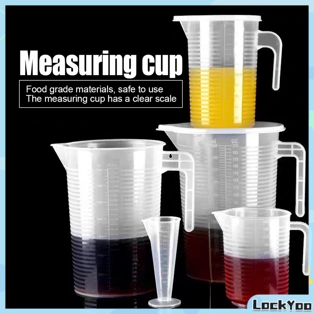 LockYoo Clear Plastic Measuring Cup Pitcher Liquid Measure Jug Cup ...